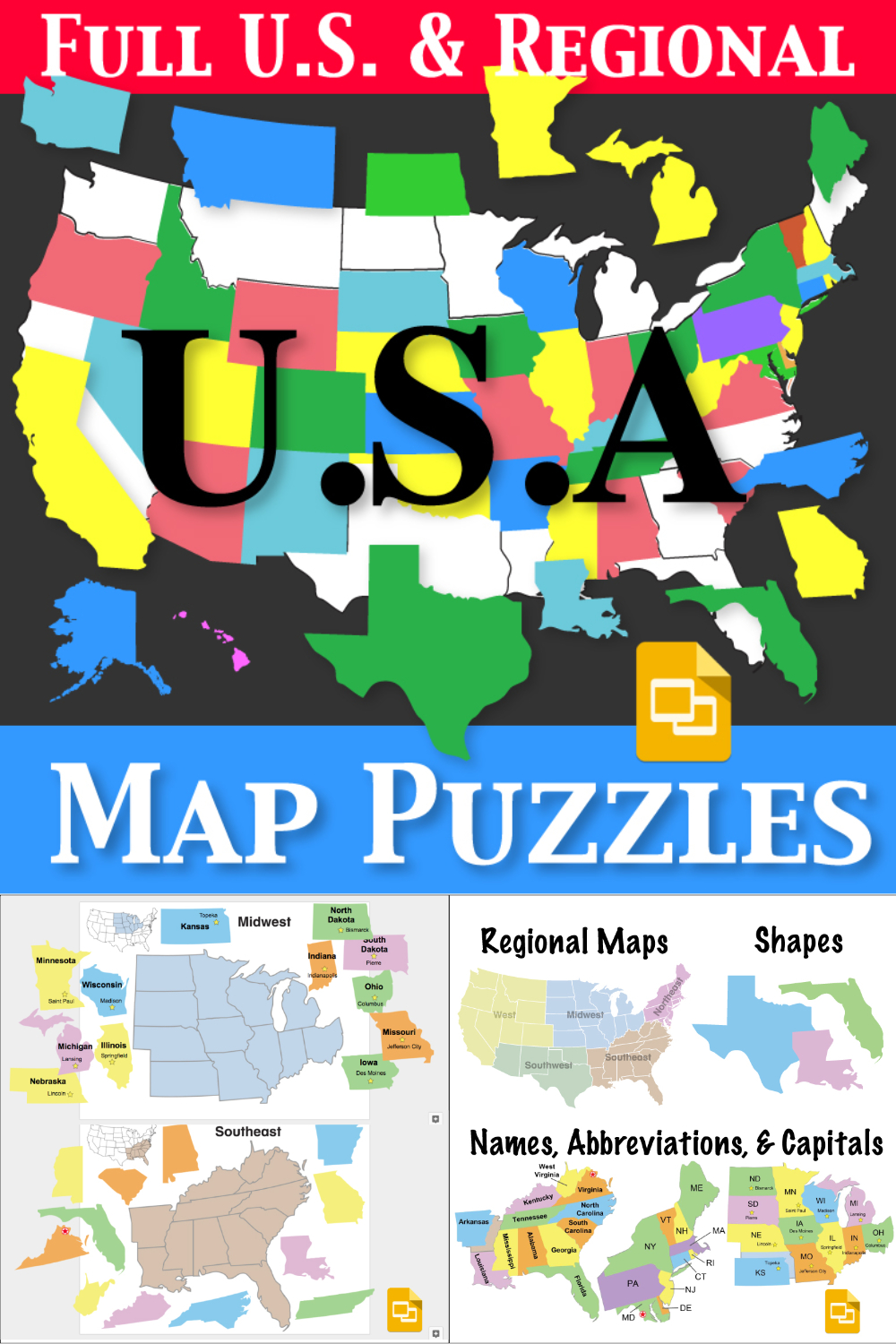 USA Map Puzzles